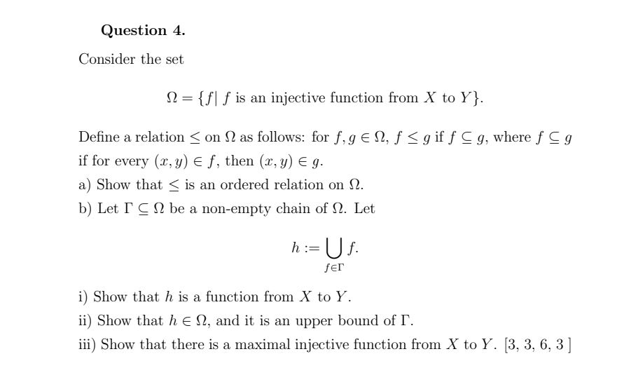 Question 4. Consider the set $ = \{f | f | StudyX