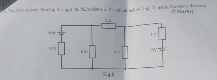 Find the current flowing through the 5Ω | StudyX