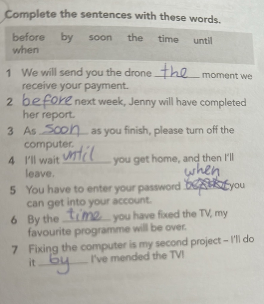Complete the sentences with these words. | StudyX