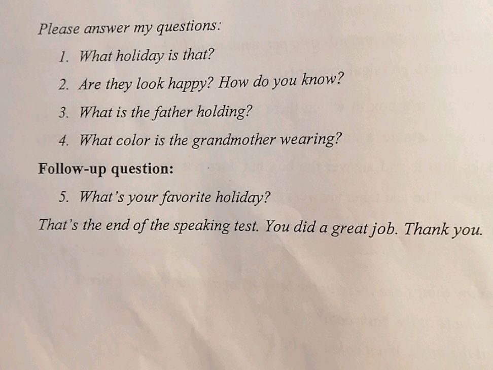 Please answer my questions: 1. What holiday | StudyX