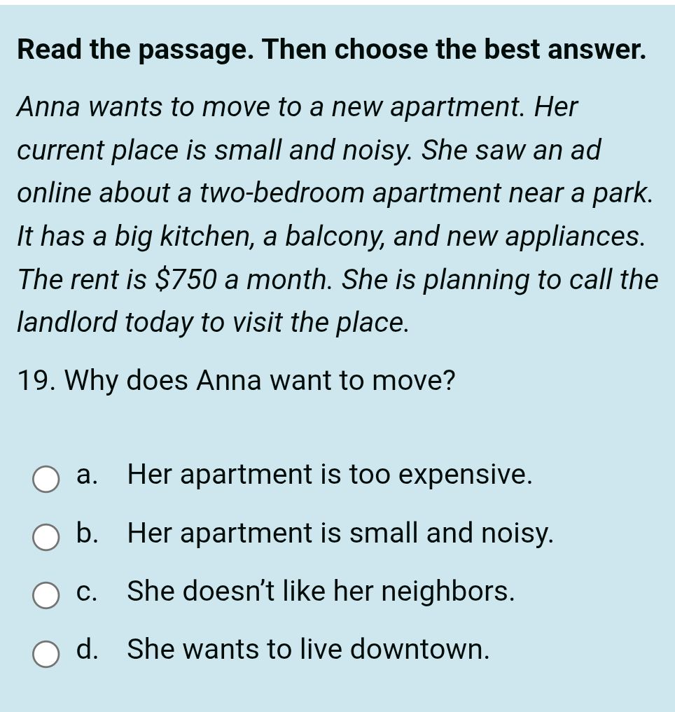 Read the passage. Then choose the best | StudyX