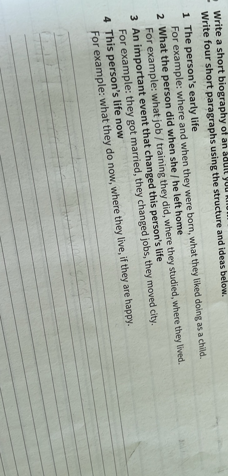 Write a short biography of an adult you | StudyX