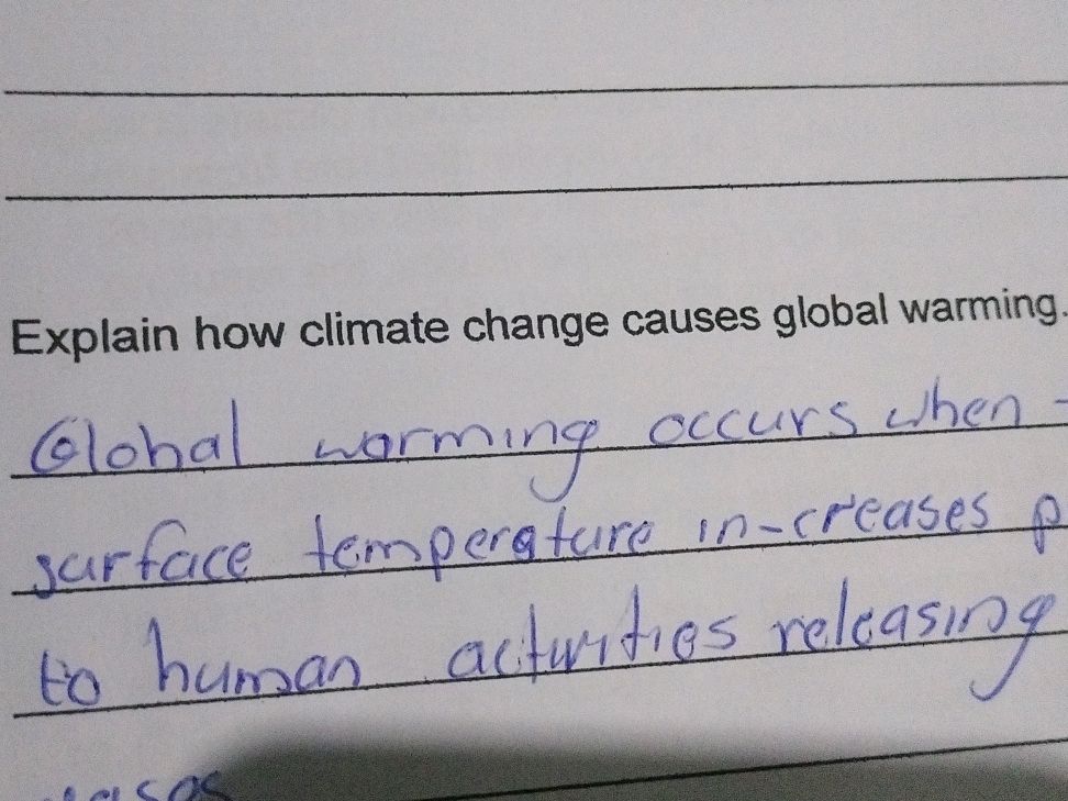 Explain how climate change causes global | StudyX