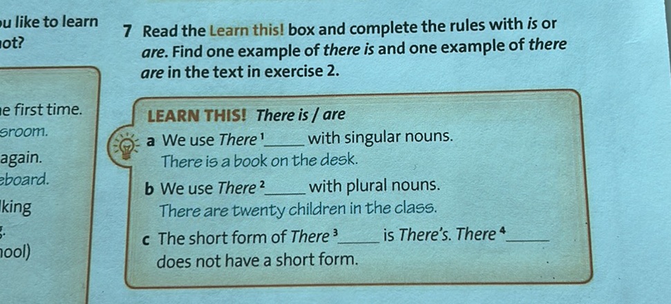 7 Read the Learn this! box and complete the | StudyX