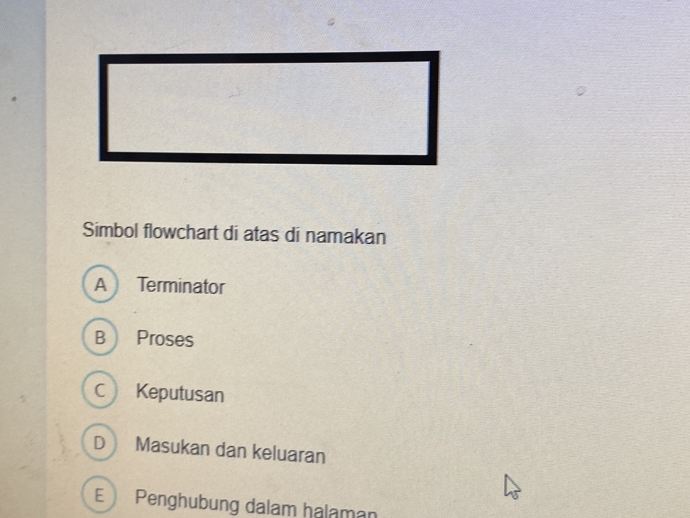 Simbol flowchart di atas di namakan A. | StudyX