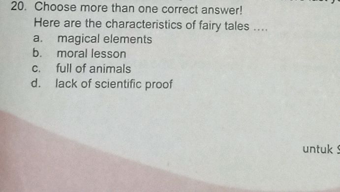 20. Choose more than one correct answer! | StudyX