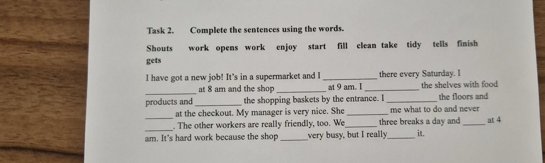 Task 2. Complete the sentences using the | StudyX