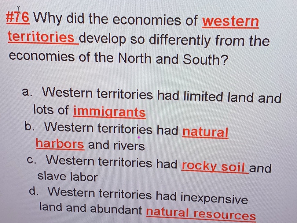 #76 Why did the economies of western | StudyX