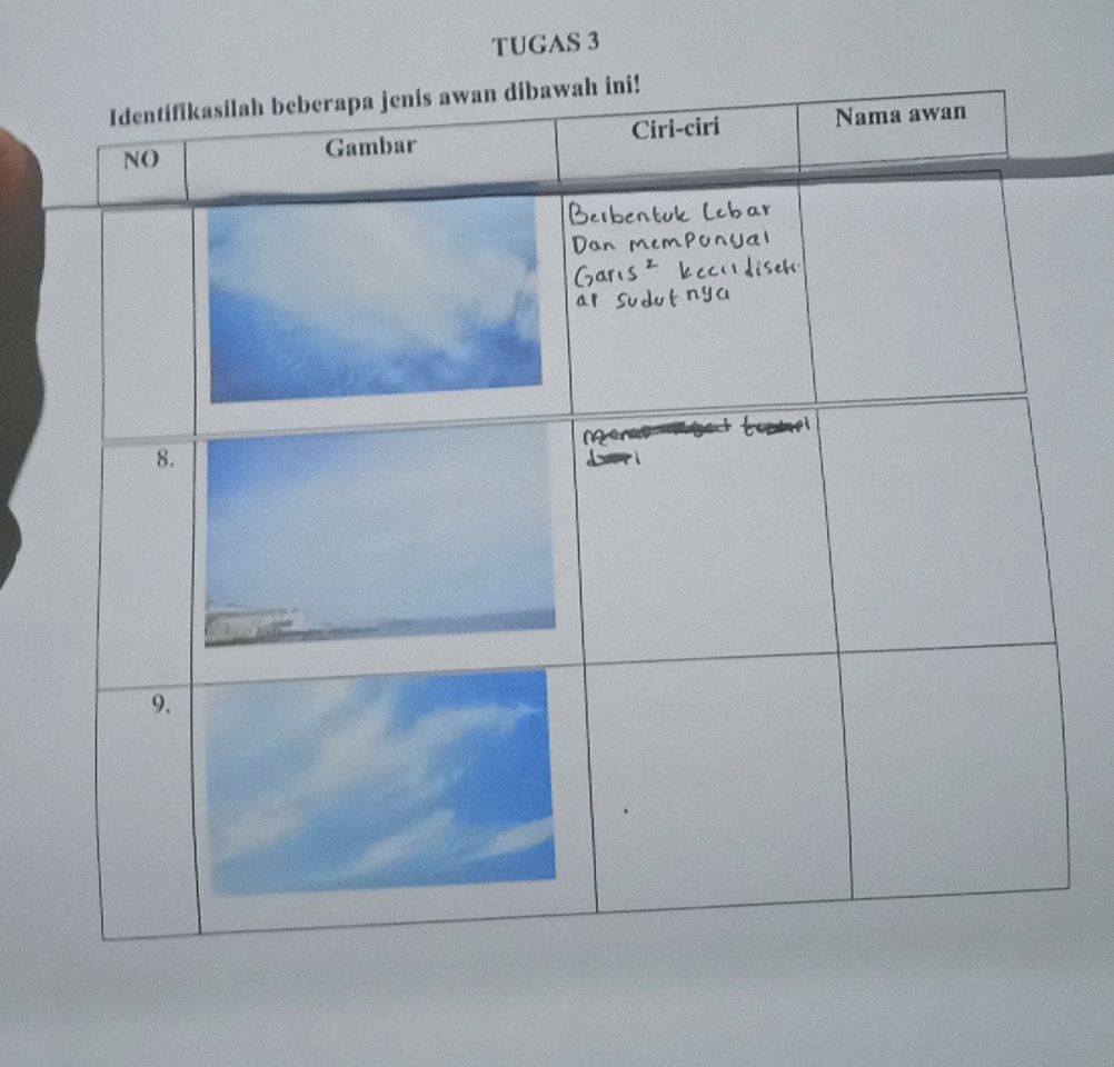 TUGAS 3 Identifikasilah beberapa jenis awan | StudyX