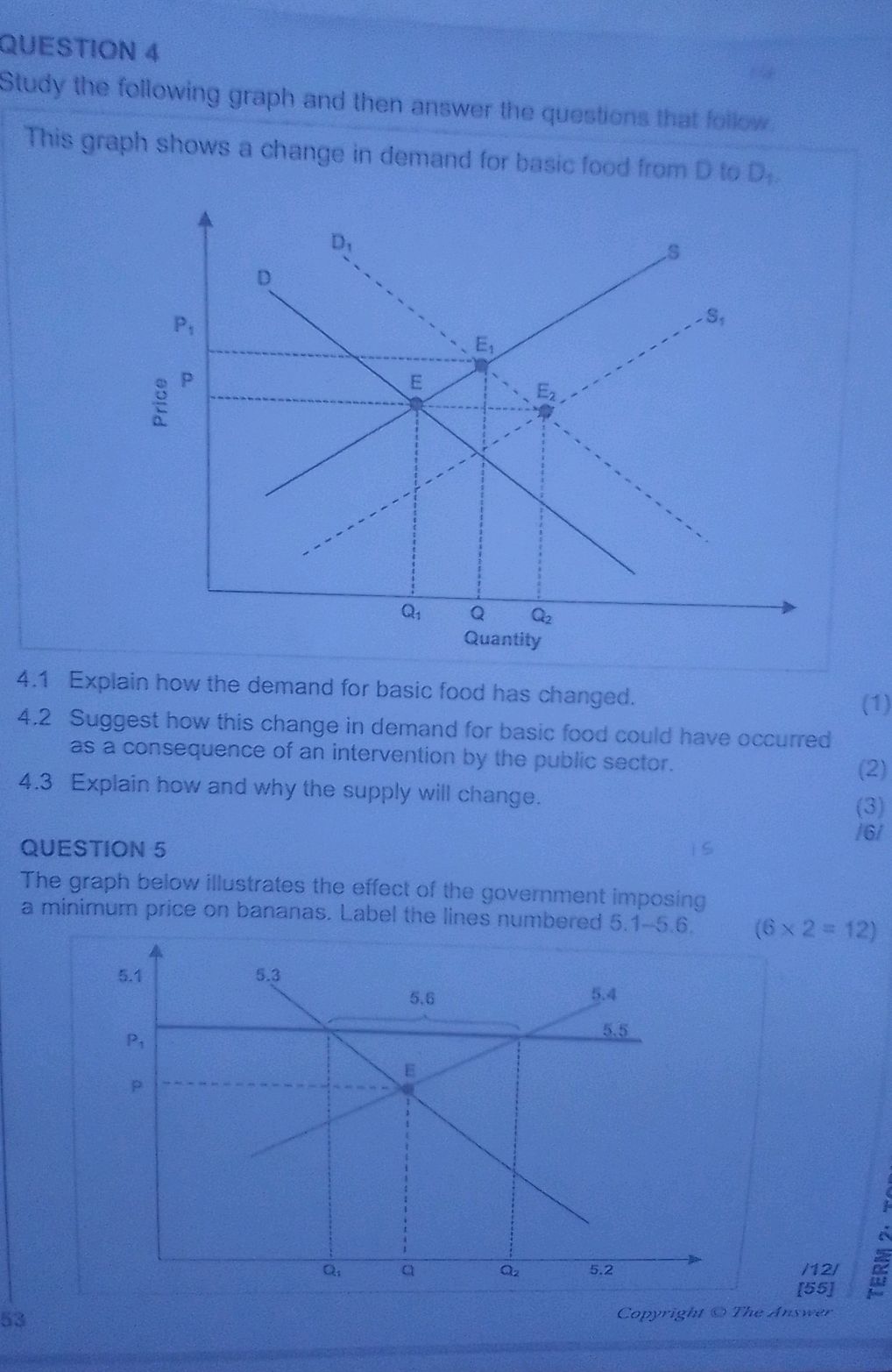 QUESTION 4 Study the following graph and | StudyX