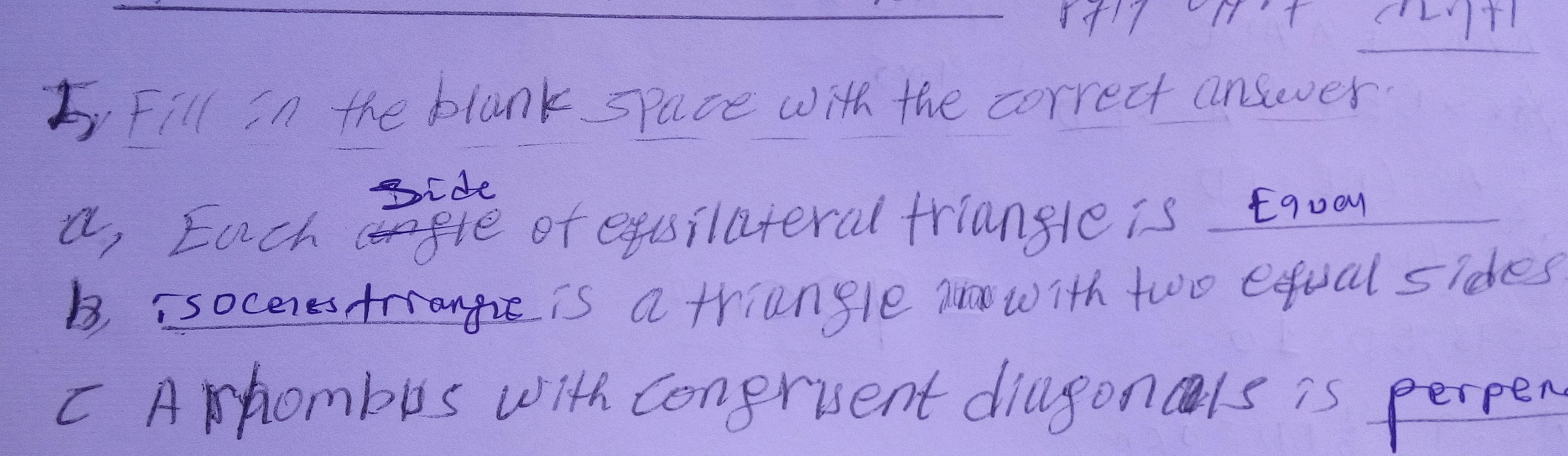 1. Fill in the blank space with the correct | StudyX