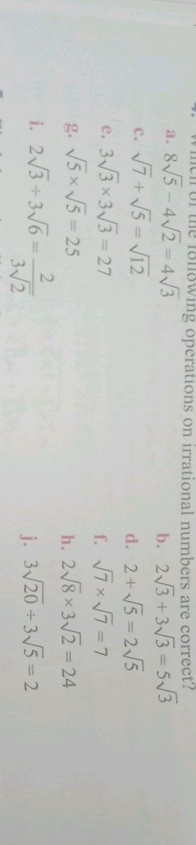 Which of the following operations on | StudyX