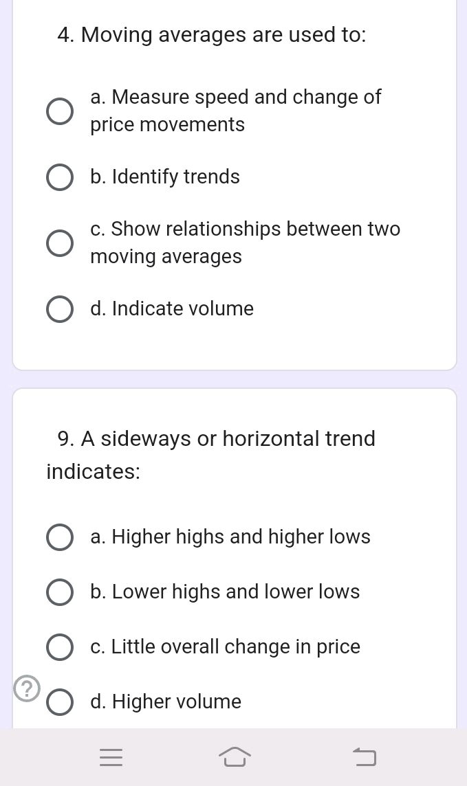 4. Moving averages are used to: a. Measure | StudyX