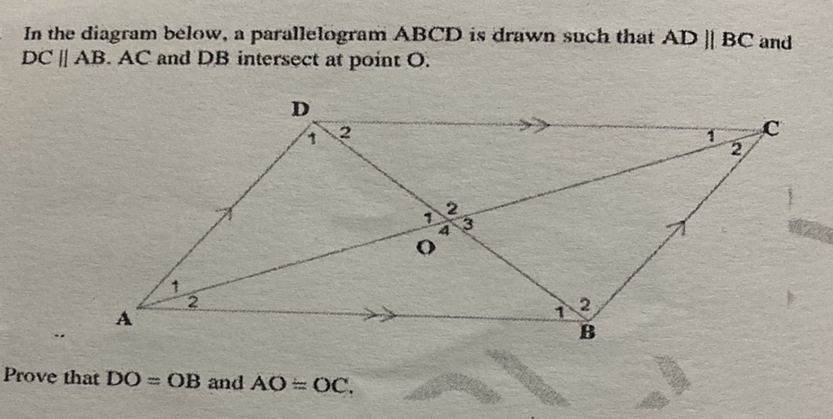 In the diagram below, a parallelogram ABCD | StudyX