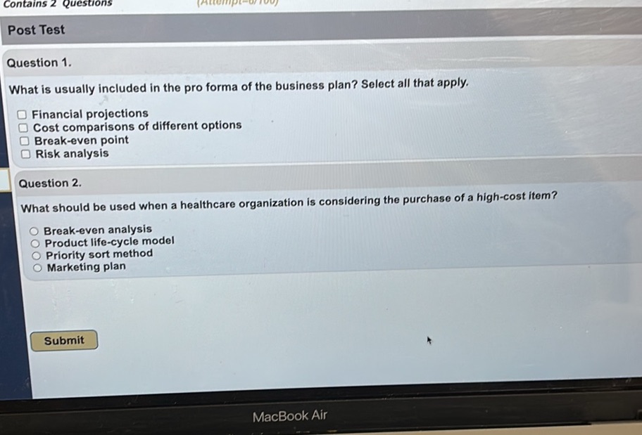 Question 1. What is usually included in the | StudyX