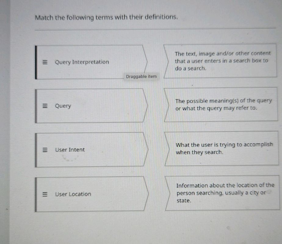 Match the following terms with their | StudyX