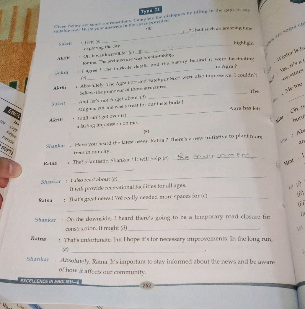 Given below are some conversations. Complete | StudyX