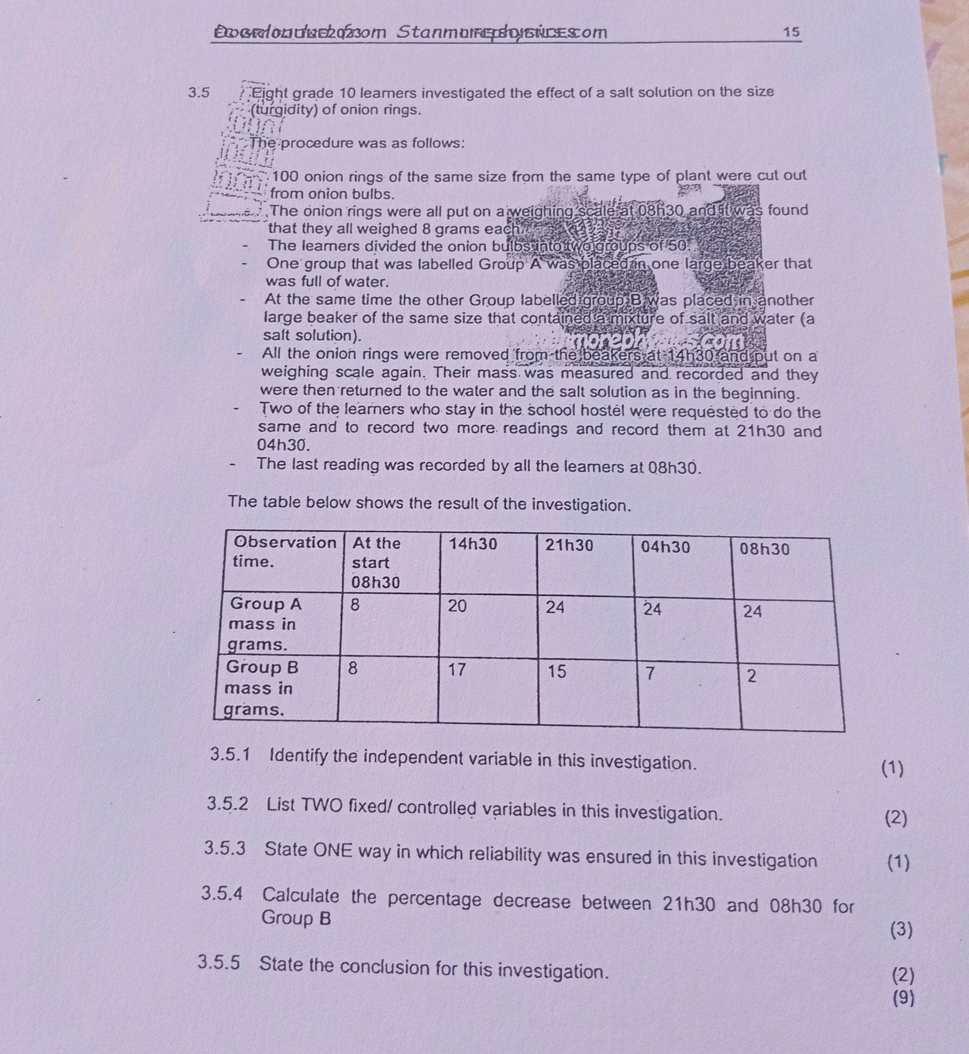 3. 5 Eight grade 10 learners investigated | StudyX