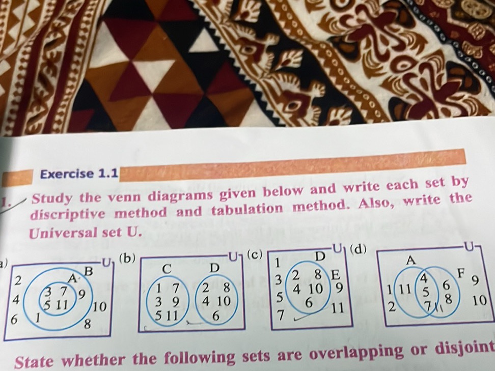 Study the venn diagrams given below and | StudyX