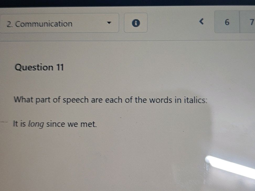 What part of speech are each of the words in | StudyX