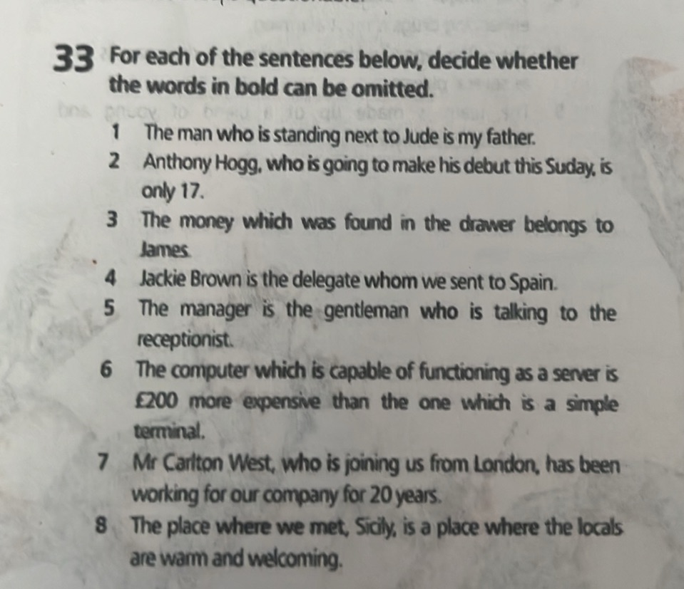 33 For each of the sentences below, decide | StudyX