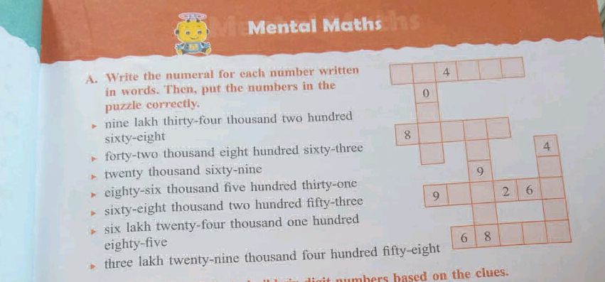 A. Write the numeral for each number written | StudyX