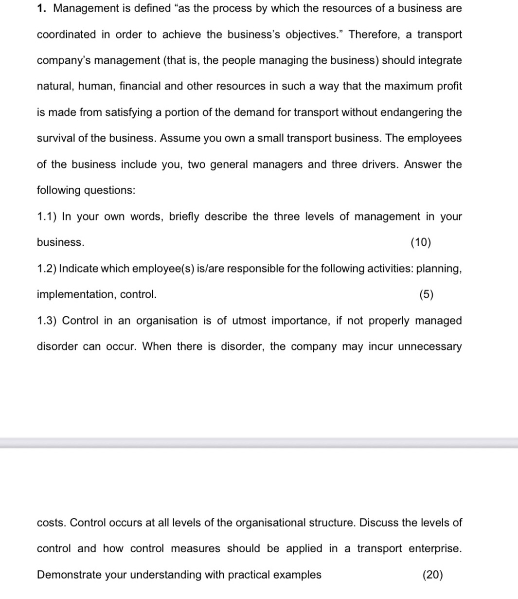 1. Management is defined "as the process by | StudyX