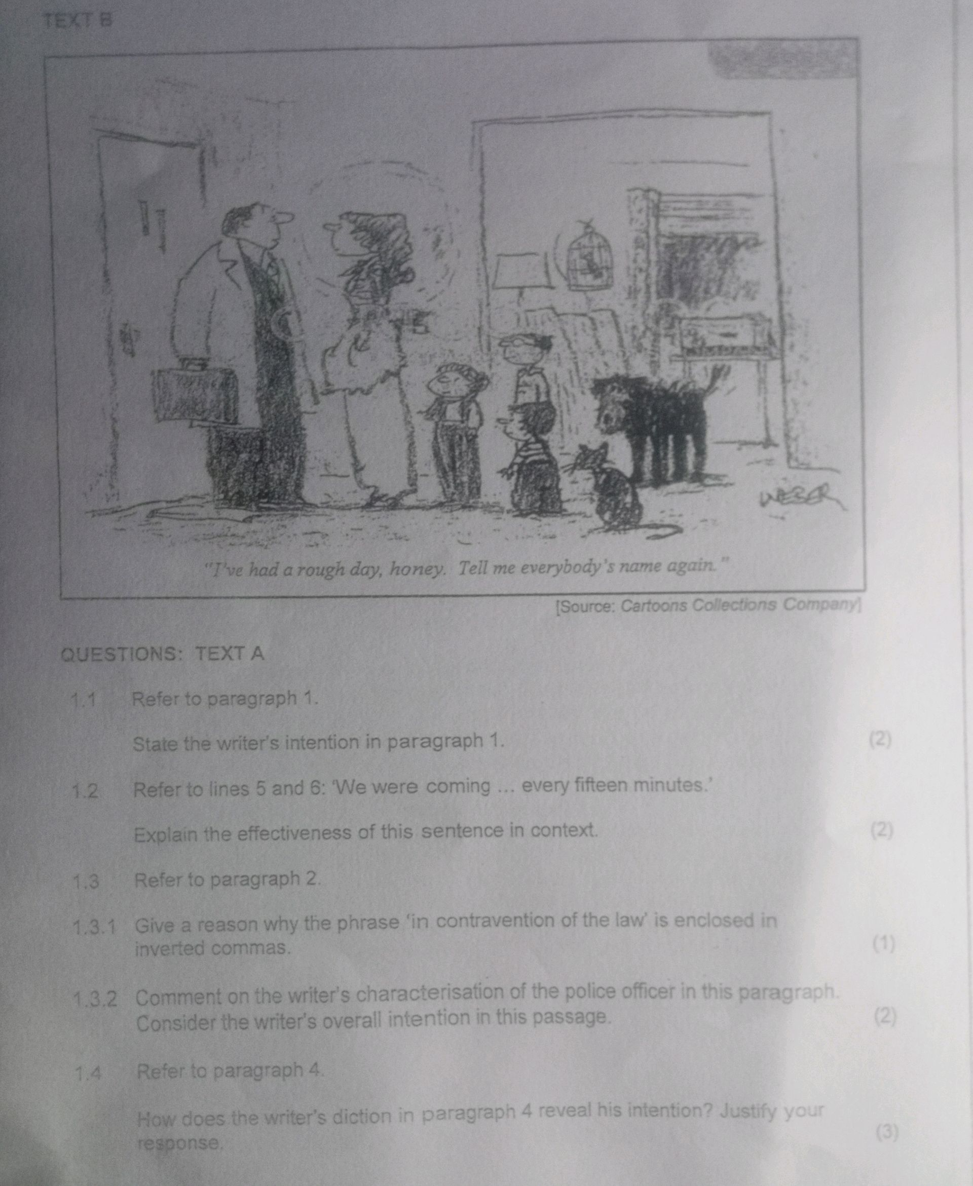 1.1 Refer to paragraph 1. State the writer's | StudyX