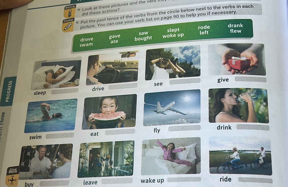 Look at these pictures and the verb did | StudyX