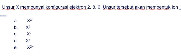 Unsur X mempunyai konfigurasi elektron 2. 8. | StudyX