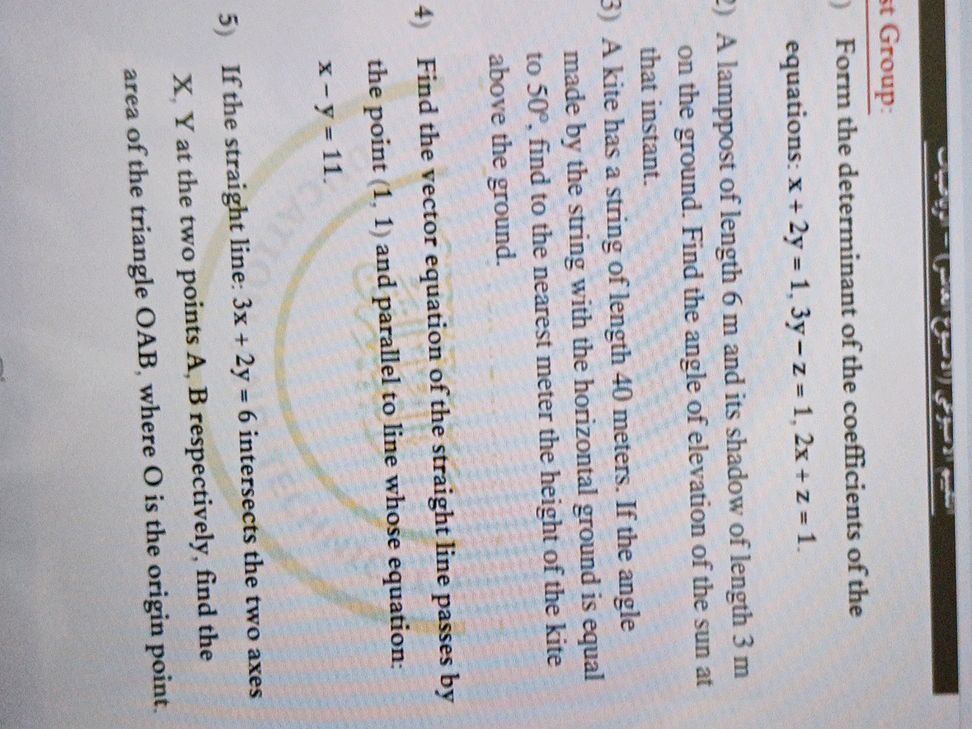 1) Form the determinant of the coefficients | StudyX