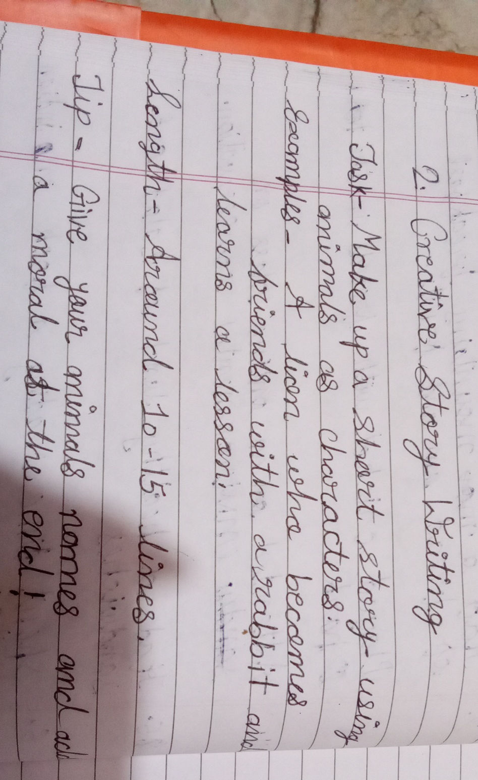 2. Creative Story Writing Task - Make up a | StudyX
