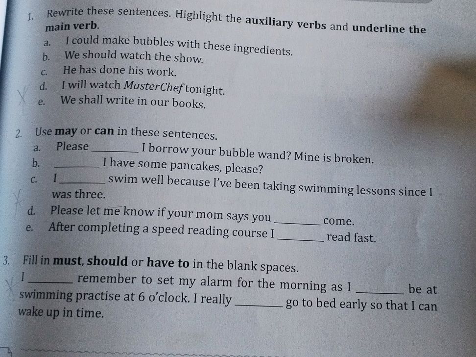 1. Rewrite these sentences. Highlight the | StudyX