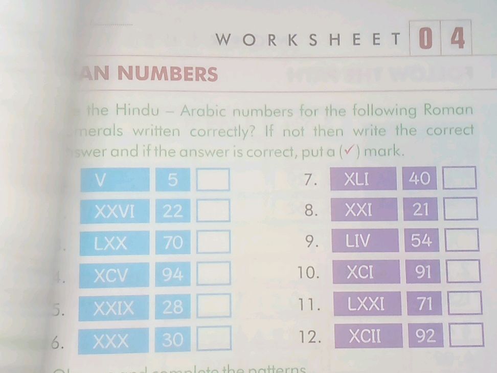the Hindu - Arabic numbers for the following | StudyX