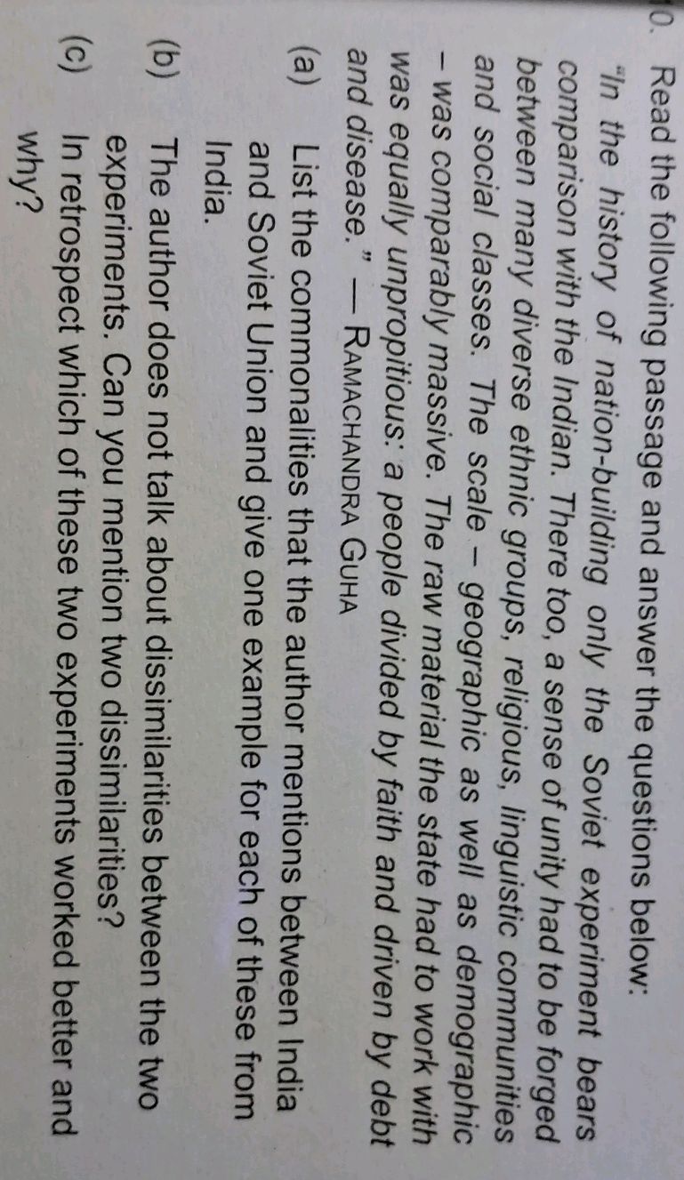 10. Read the following passage and answer | StudyX