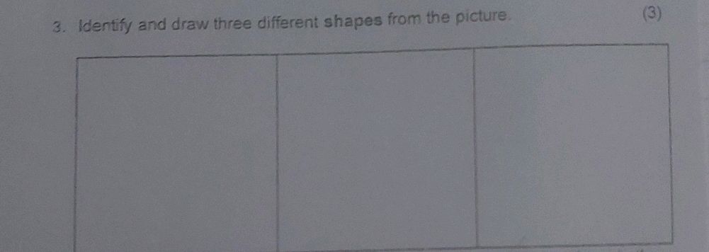 3. Identify and draw three different shapes | StudyX