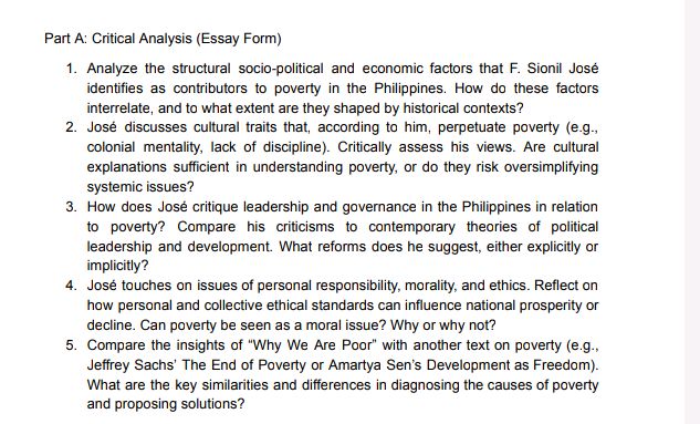 Part A: Critical Analysis (Essay Form) 1. | StudyX