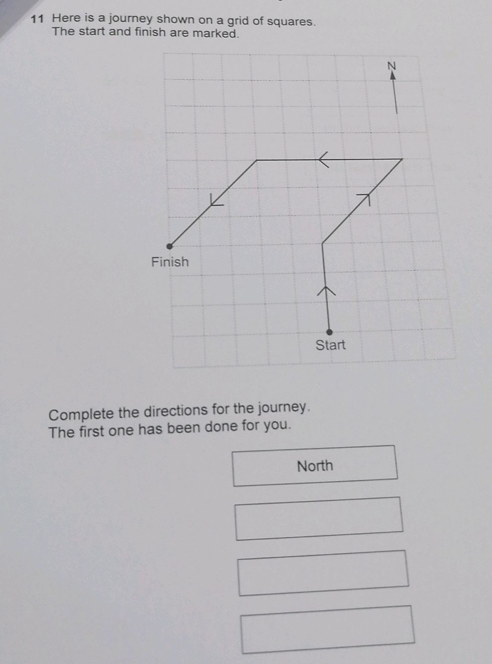 11 Here is a journey shown on a grid of | StudyX