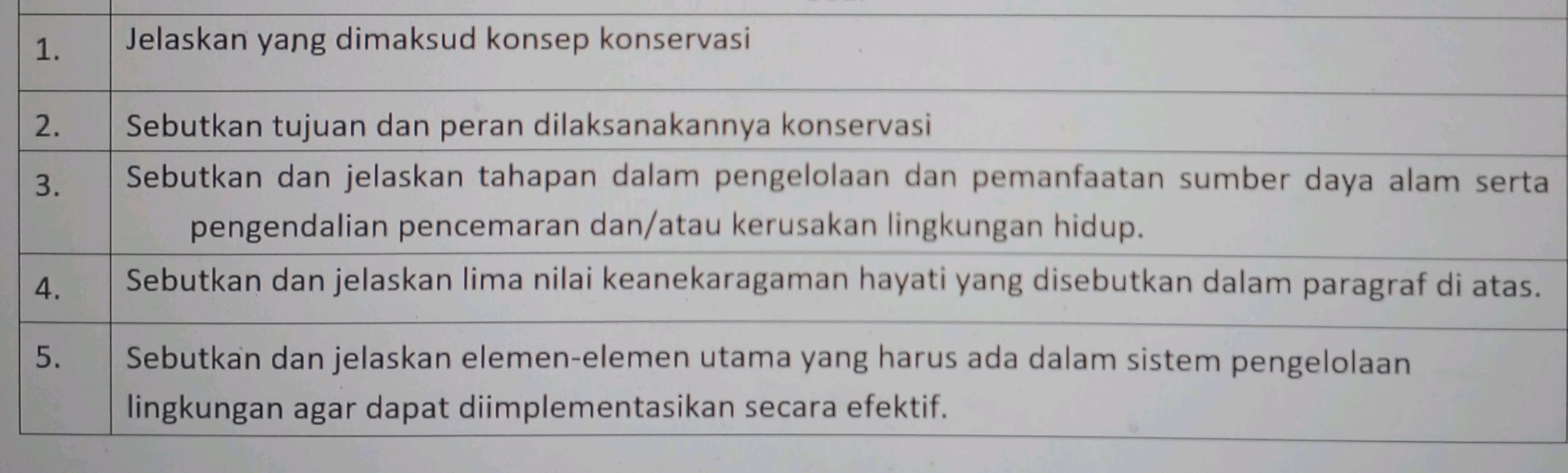 1. Jelaskan yang dimaksud konsep konservasi | StudyX