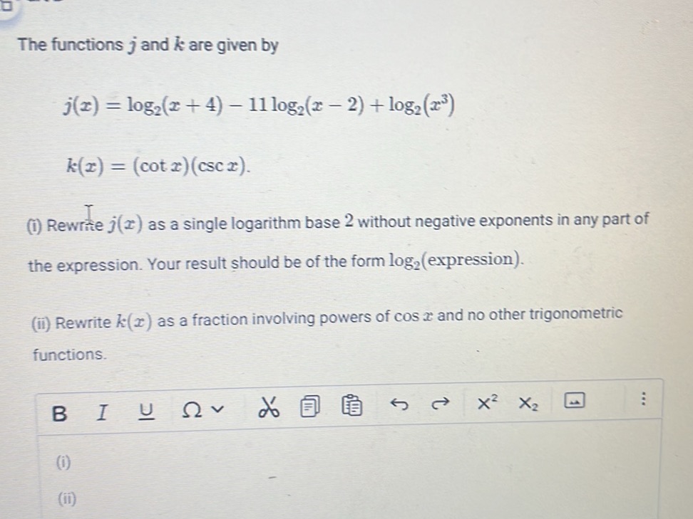 The functions $j$ and $k$ are given by | StudyX