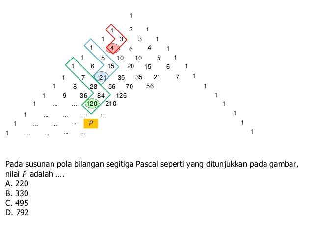 Pada susunan pola bilangan segitiga Pascal | StudyX