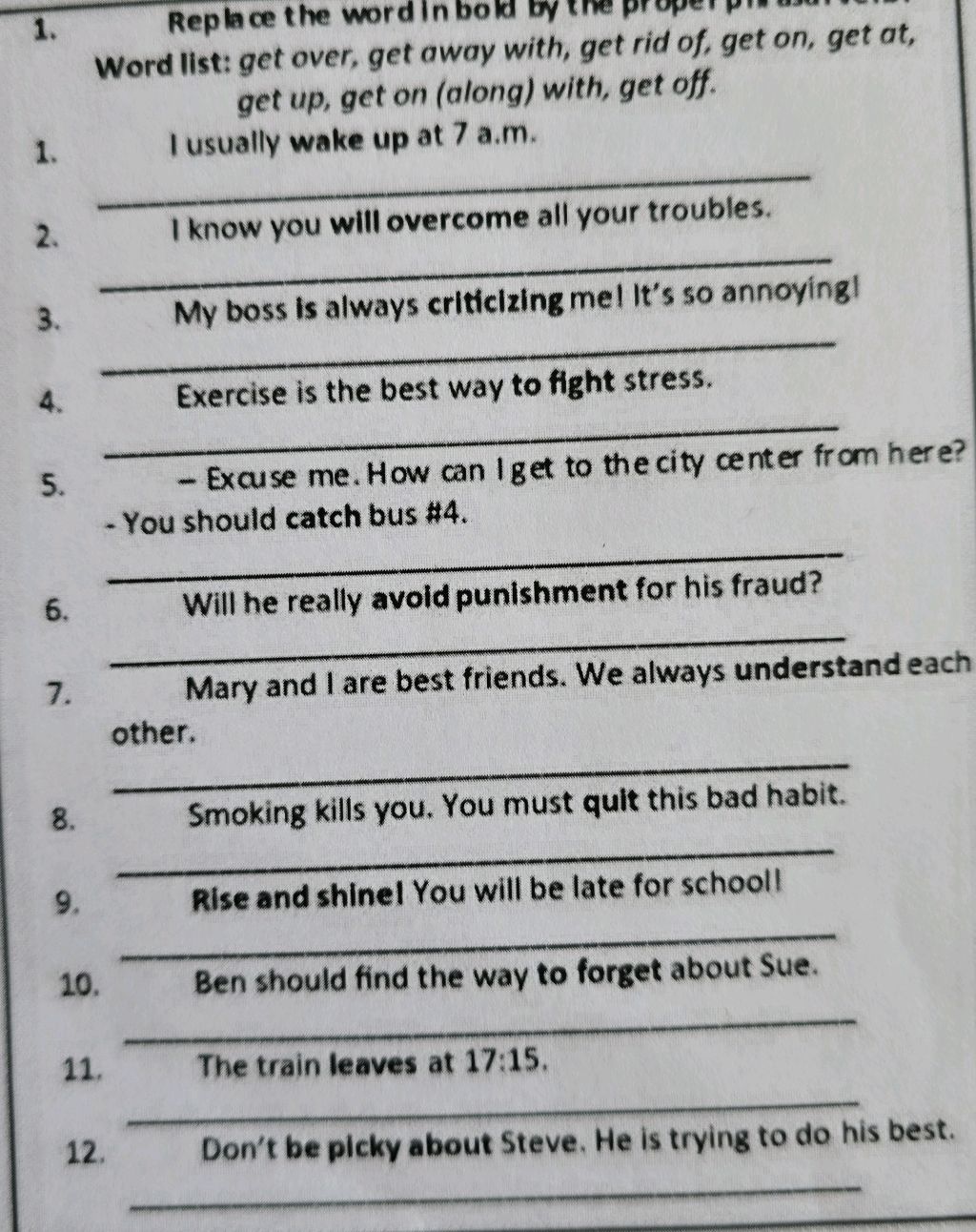 Replace the word in bold by the proper | StudyX