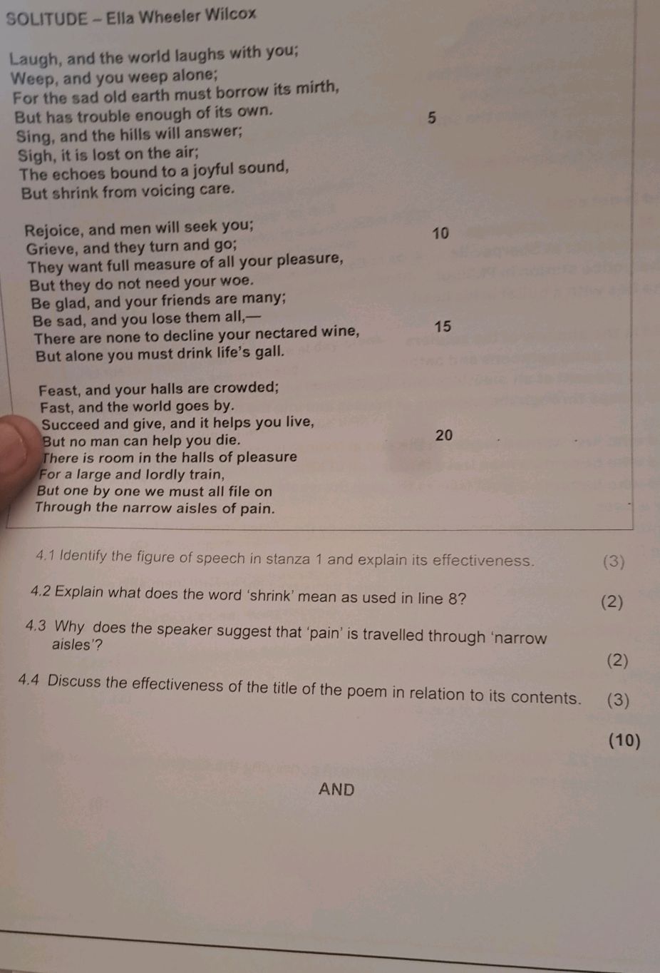 4.1 Identify the figure of speech in stanza | StudyX
