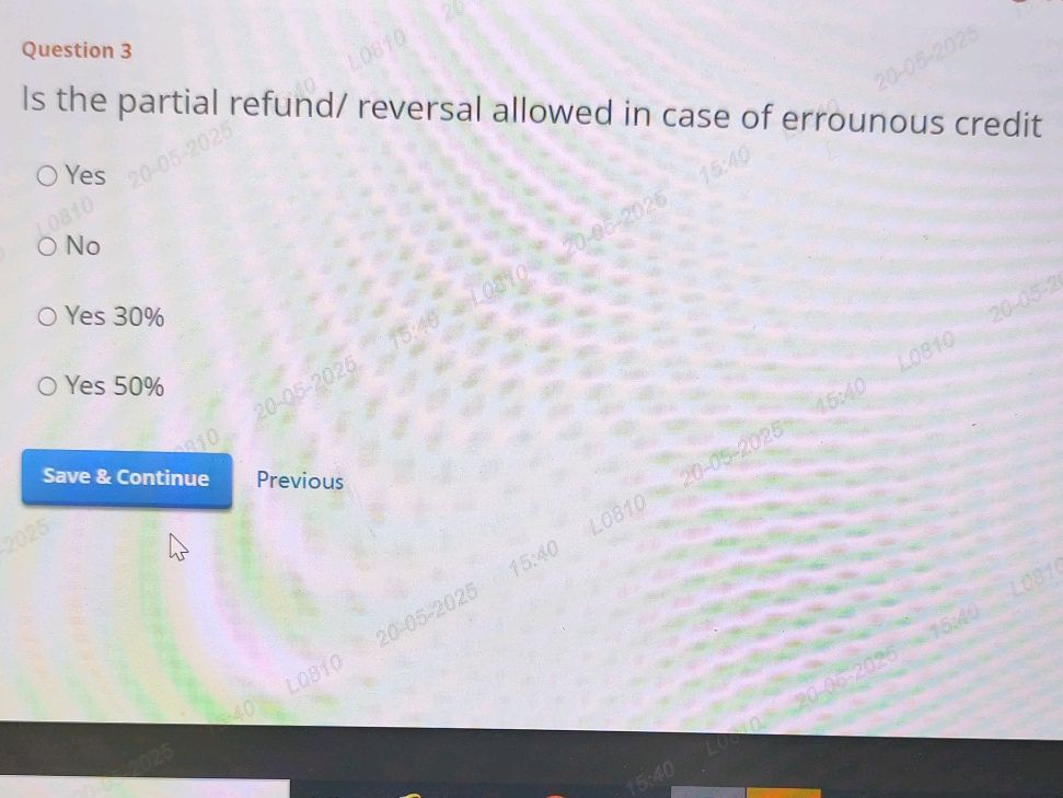 Question 3 Is the partial refund/ reversal | StudyX