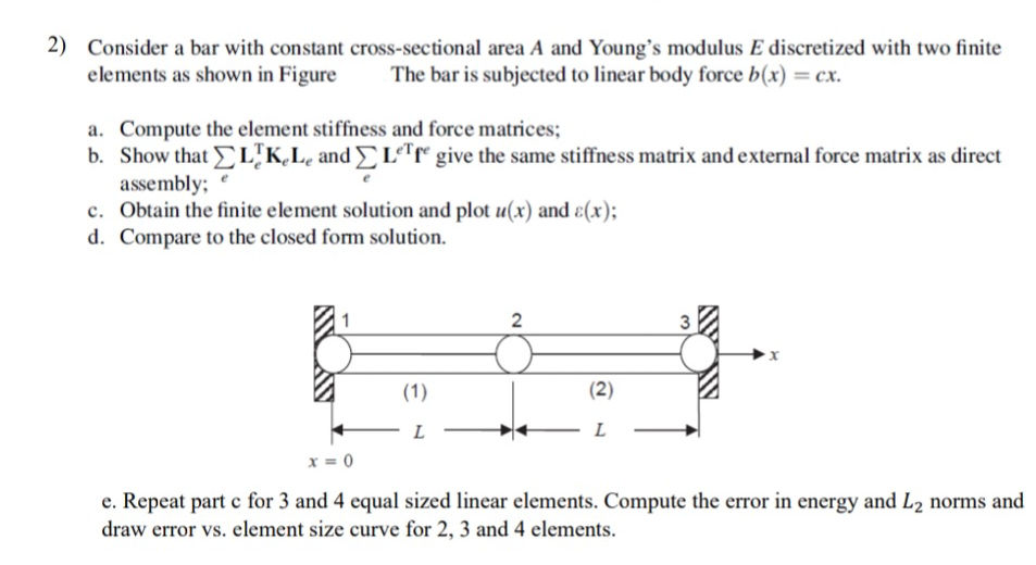 2) Consider a bar with constant | StudyX
