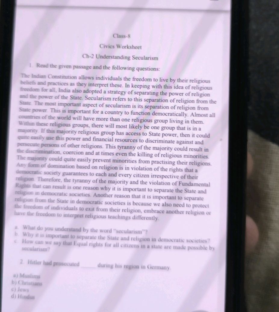 1. Read the given passage and the following | StudyX