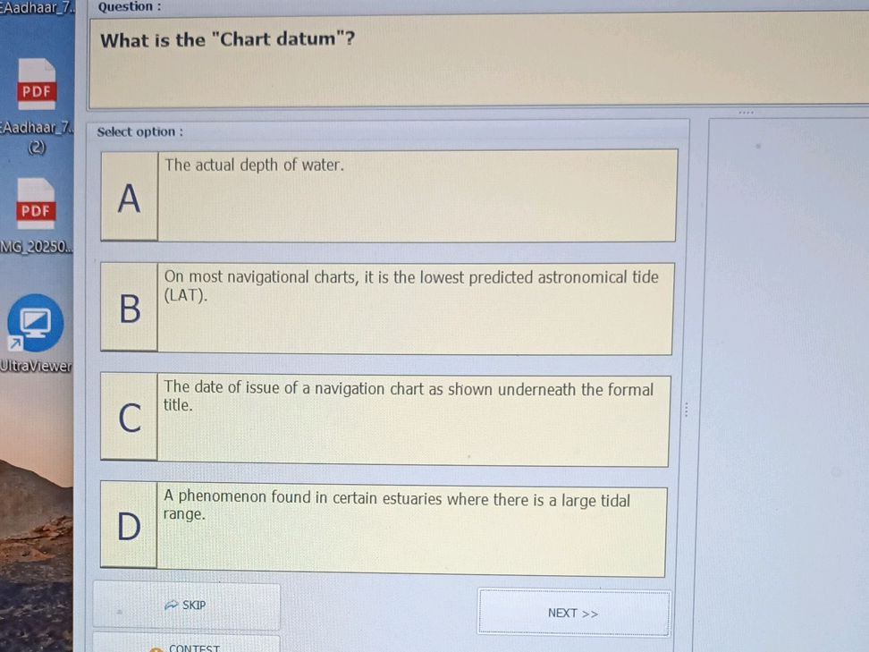 What is the "Chart datum"? A The actual | StudyX