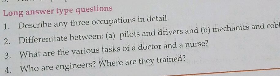 1. Describe any three occupations in detail. | StudyX