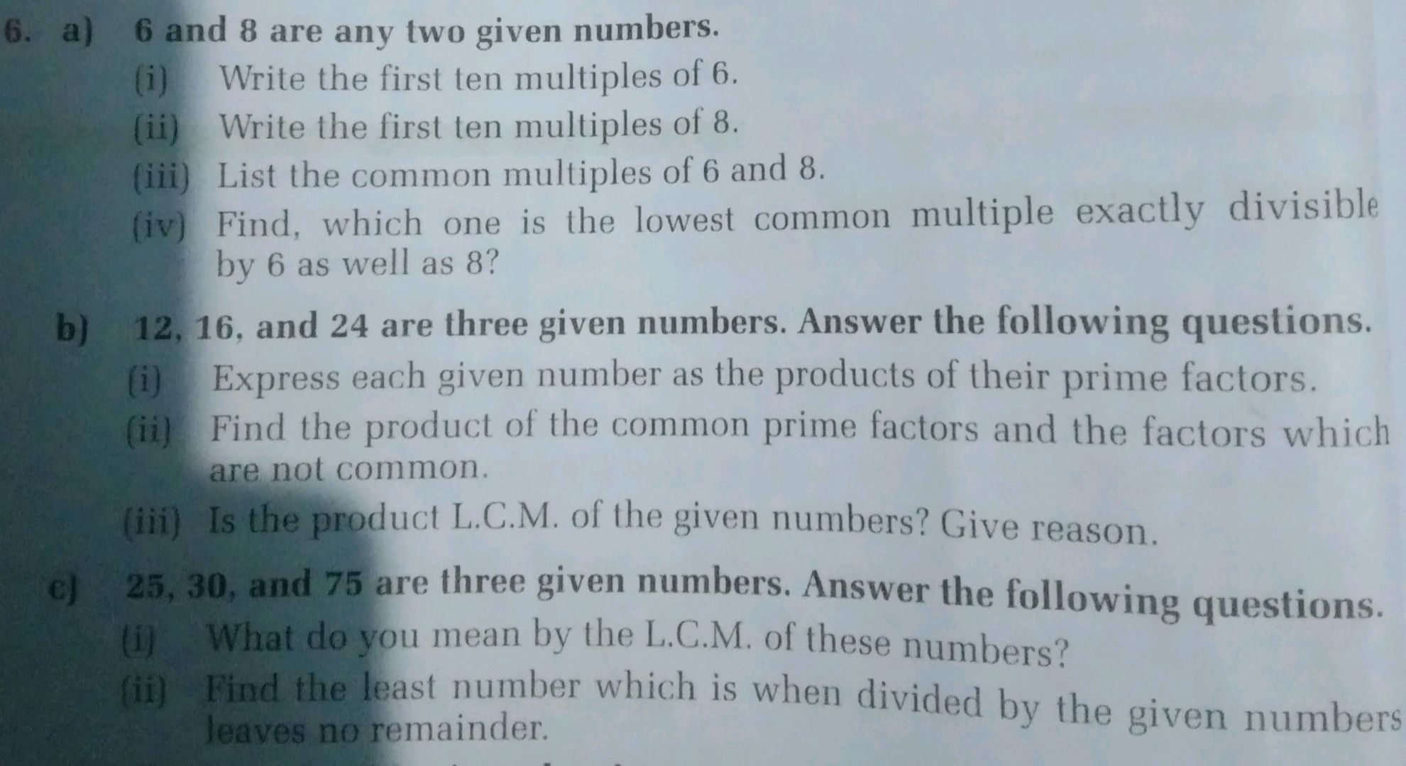 6. a) 6 and 8 are any two given numbers. (i) | StudyX