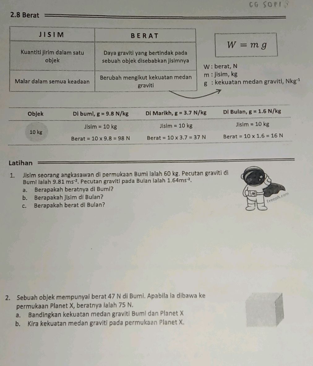 2. 8 Berat | JISIM | StudyX